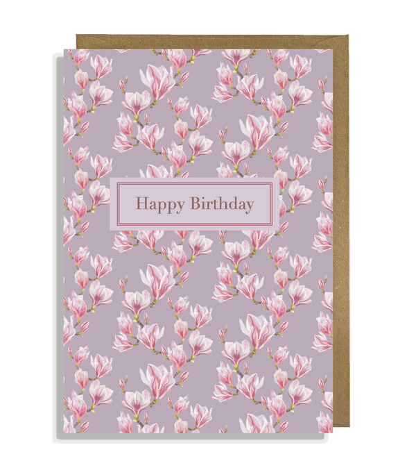 Magnolia Happy Birthday, Penblwydd Hapus Blank Card – Emily Hacker